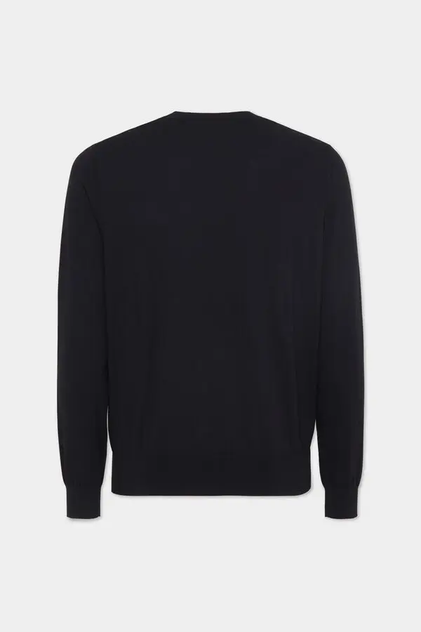 Dsquared2 Crewneck Pullover With Logo Patch - Black