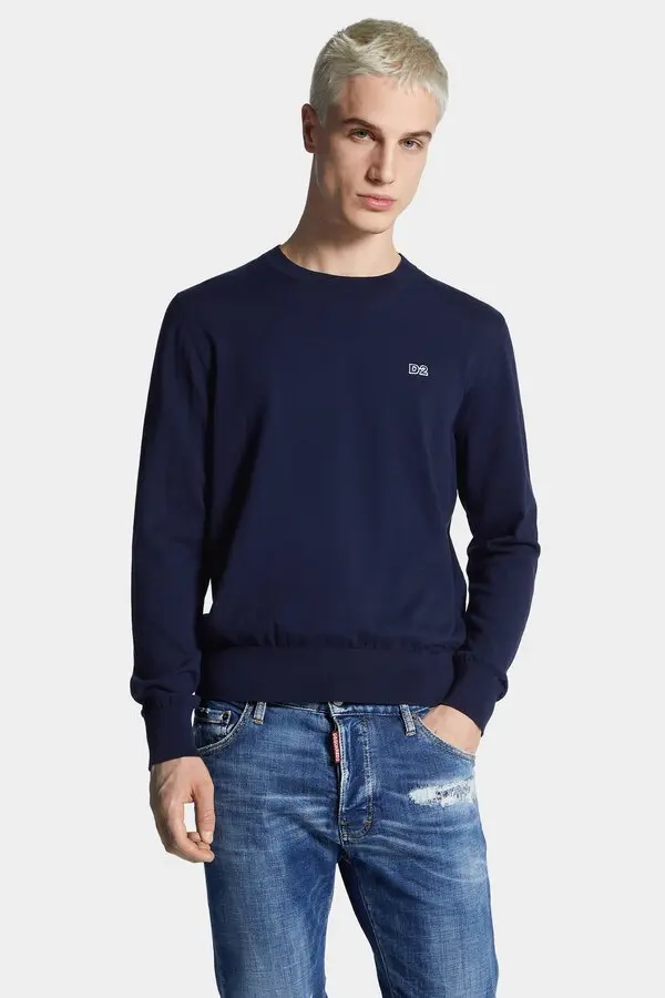 Dsquared2 Crewneck Pullover With Logo Patch