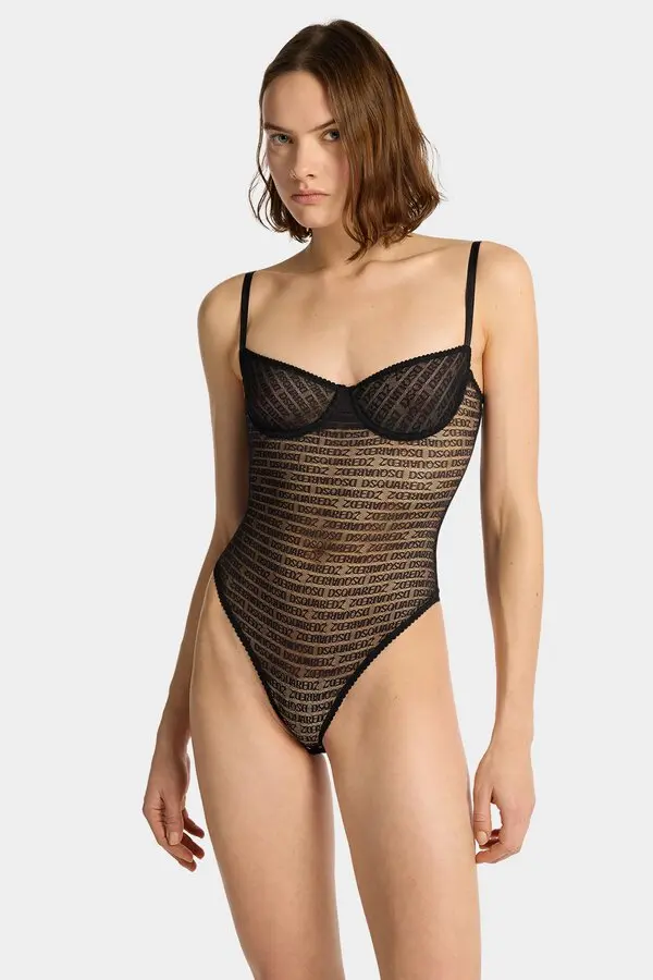 Dsquared2 Logo Sheer Bodysuit