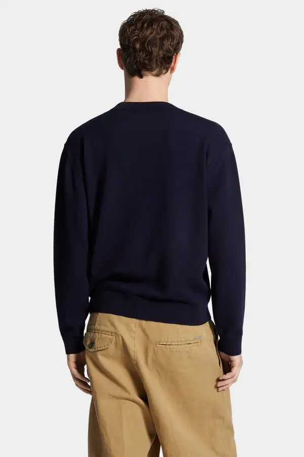 Dsquared2 Knit Sweater With Appliqued Logo