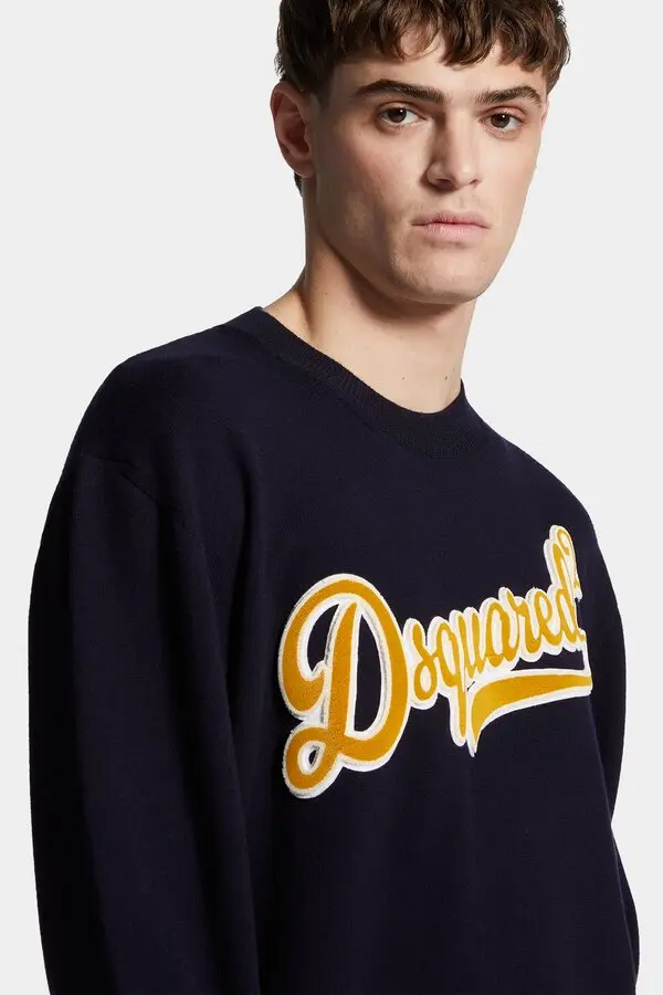 Dsquared2 Knit Sweater With Appliqued Logo
