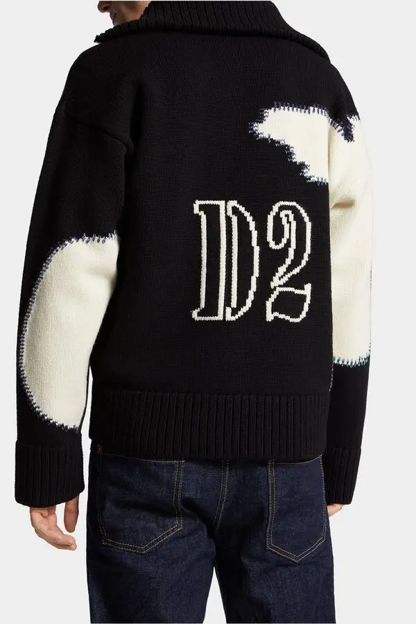 Dsquared2 Fake Stitch Zipped Cardigan - Black