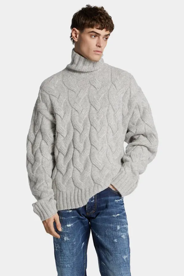 Dsquared2 Cable Knit Turtleneck
