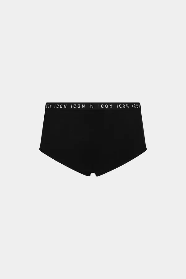 Dsquared2 Icon Culotte In Stretch Cotton Blend With Printed Logo