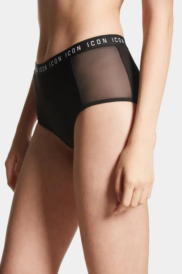 Dsquared2 Icon Culotte In Stretch Cotton Blend With Printed Logo