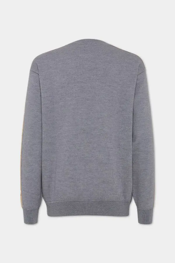 Dsquared2 Crewneck Sweater With Maple Leaf Taping