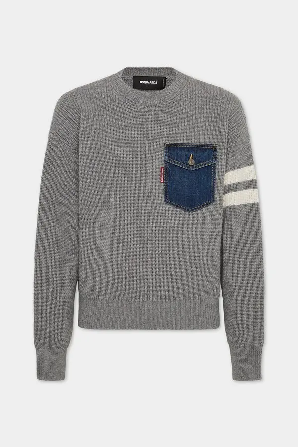 Dsquared2 Denim Mix Pullover - Grey