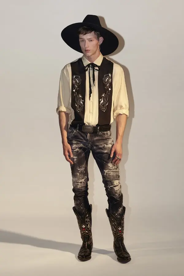 Dsquared2 Leather Cowboy Boots