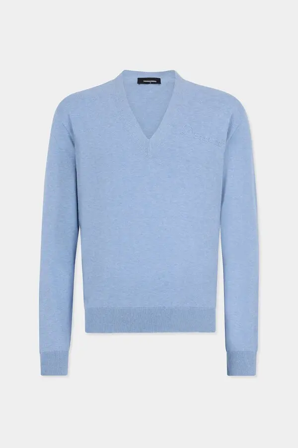 Dsquared2 Knit V Neck Pullover - Blue