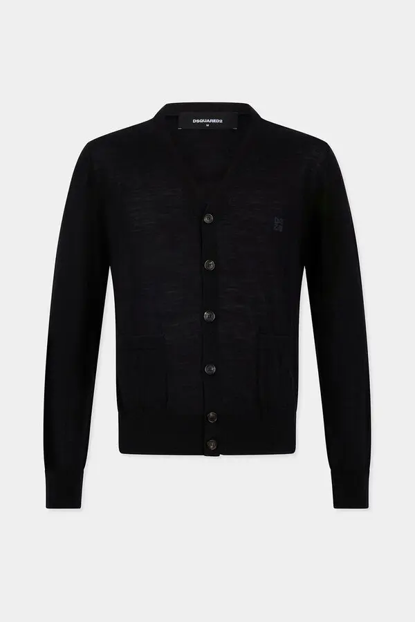 Dsquared2 V-neck Wool Cardigan - Black
