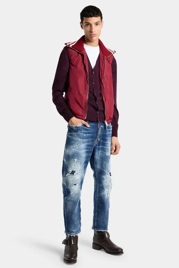 Dsquared2 V-neck Wool Cardigan - Bordeaux