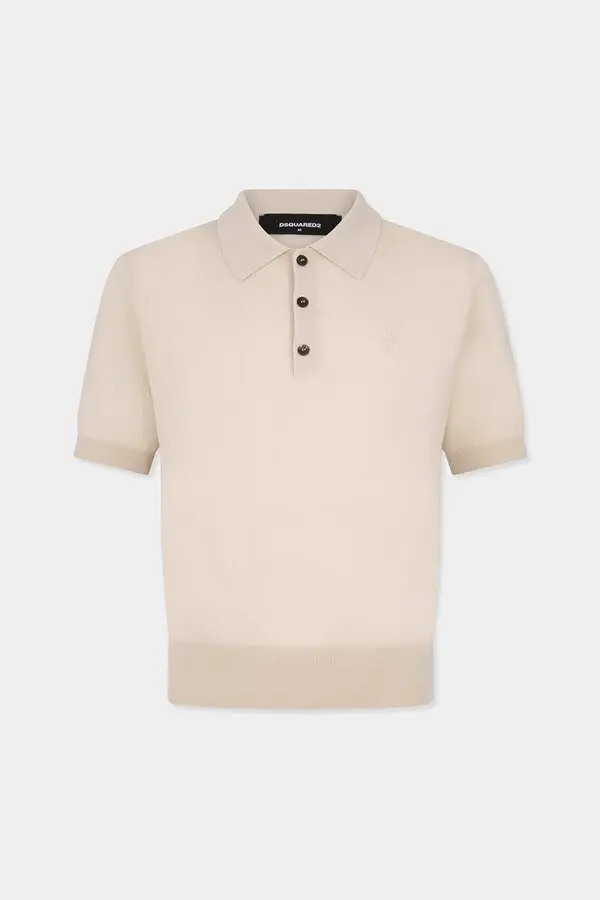 Dsquared2 Knit Polo Shirt - Beige