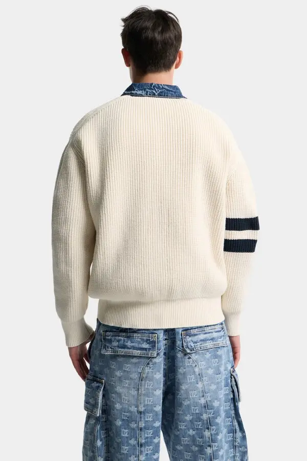 Dsquared2 Denim Collar Knit Pullover
