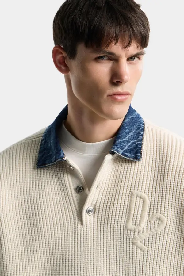 Dsquared2 Denim Collar Knit Pullover