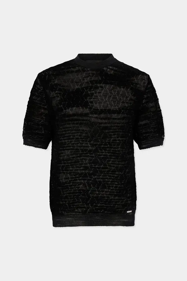 Dsquared2 Openwork Knit T-shirt - Black