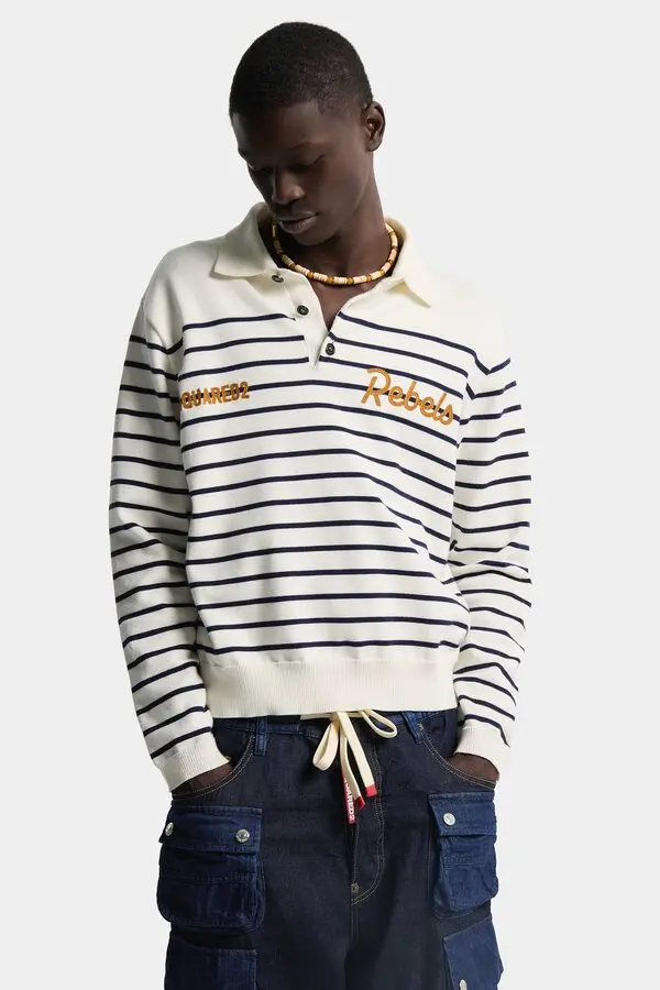 Dsquared2 Striped Long Sleeves Polo