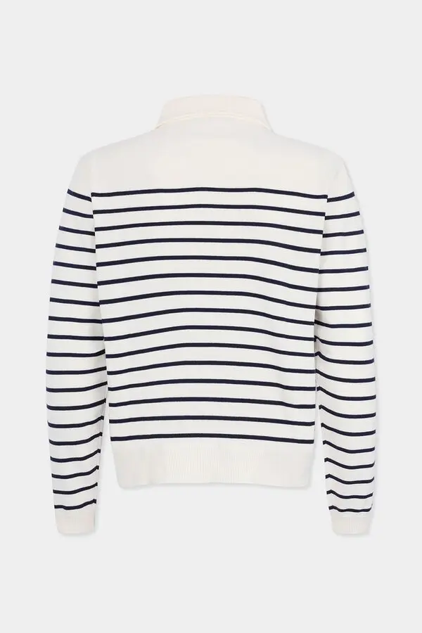 Dsquared2 Striped Long Sleeve Polo Shirt - Grey