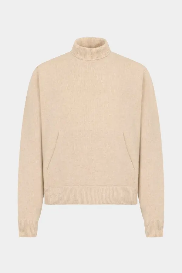Dsquared2 Virgin Wool Turtleneck Pullover - Beige