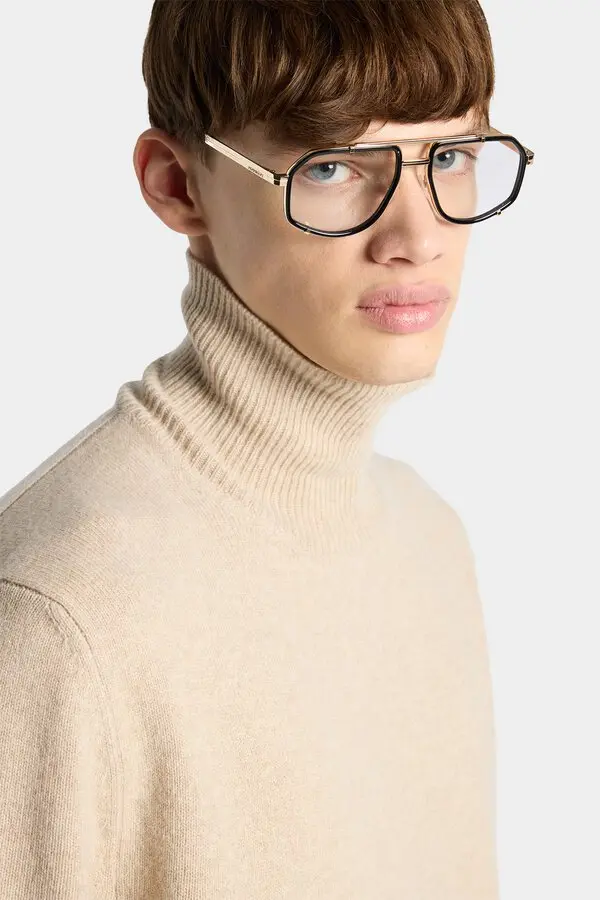 Dsquared2 Virgin Wool Turtleneck Pullover - Beige