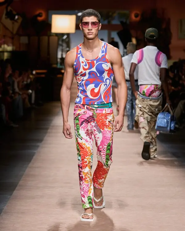 Dsquared2 All-over Print Stretch Cotton Tank Top - Fantasy