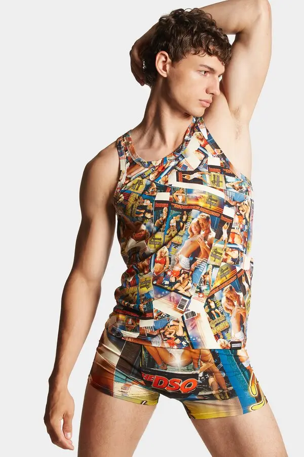 Dsquared2 Rocco Graphic Tank Top - Fantasy
