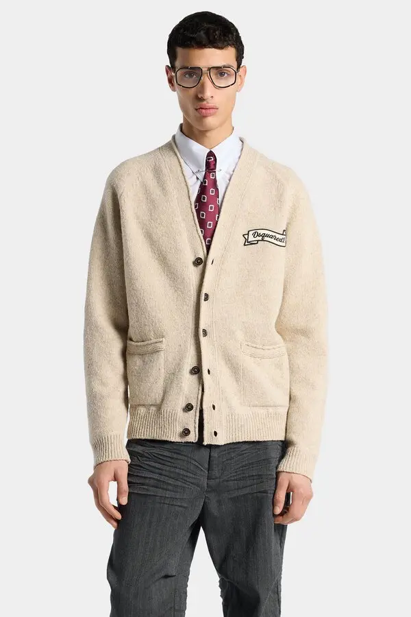 Dsquared2 Knitted Cardigan With Flag Patch