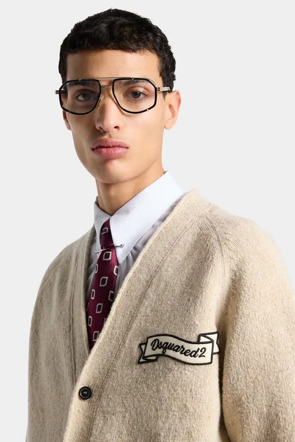 Dsquared2 Knitted Cardigan With Flag Patch