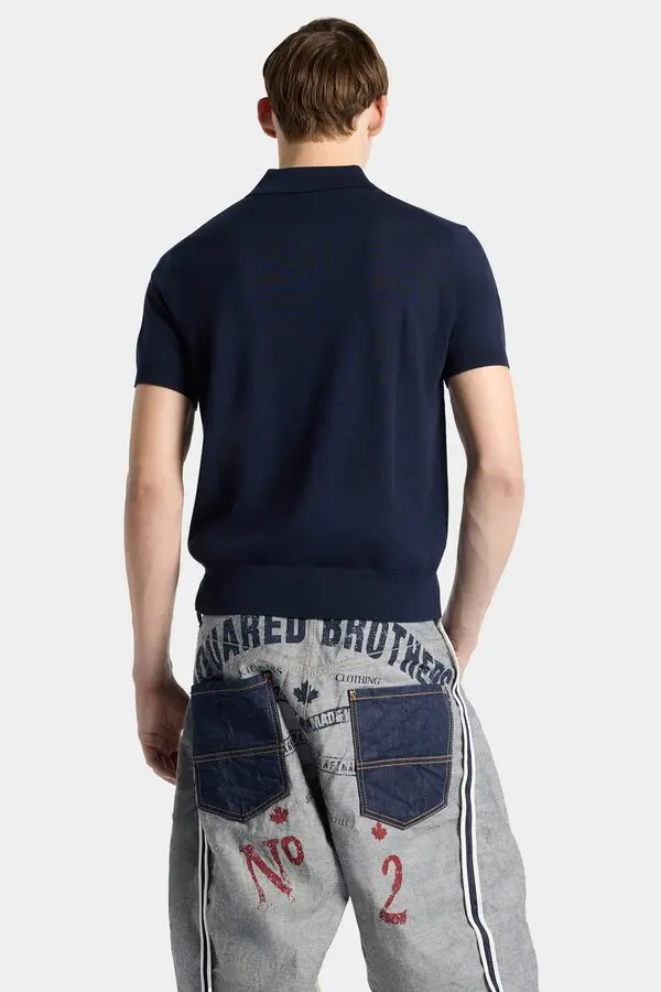 Dsquared2 Wool Short Sleeve Embroidered Polo