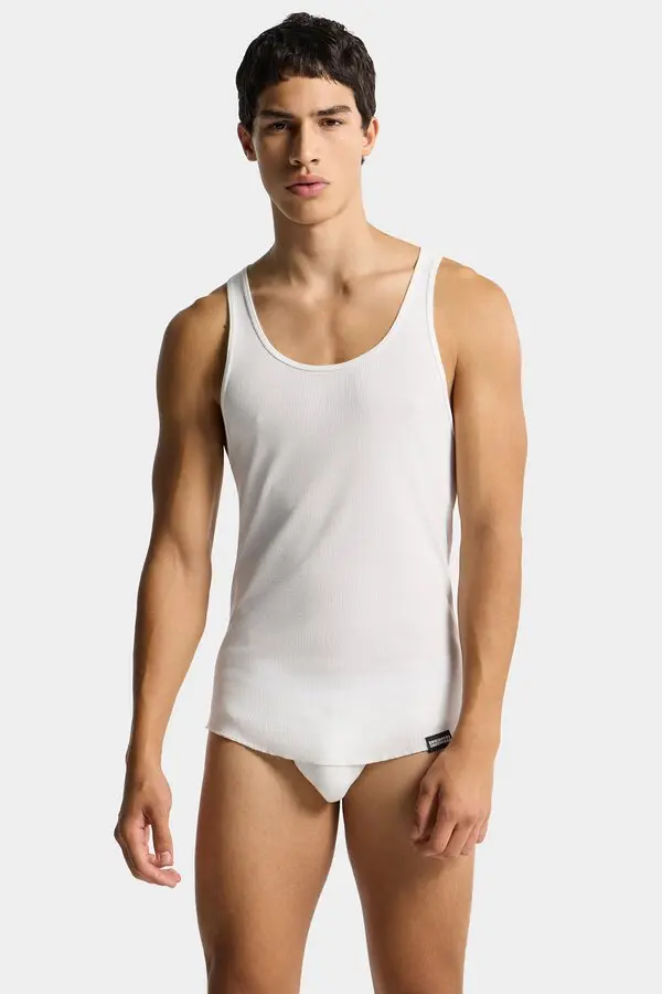 Dsquared2 Upside Down Motif Tank Top - White