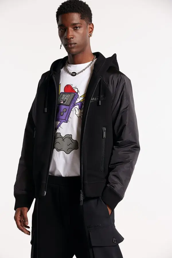 Dsquared2 Zip-up Raglan Hoodie - Black