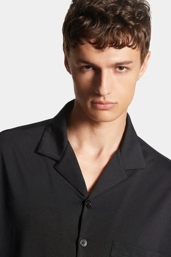 Dsquared2 Short Sleeve Button-up Shirt With Lace Trim
