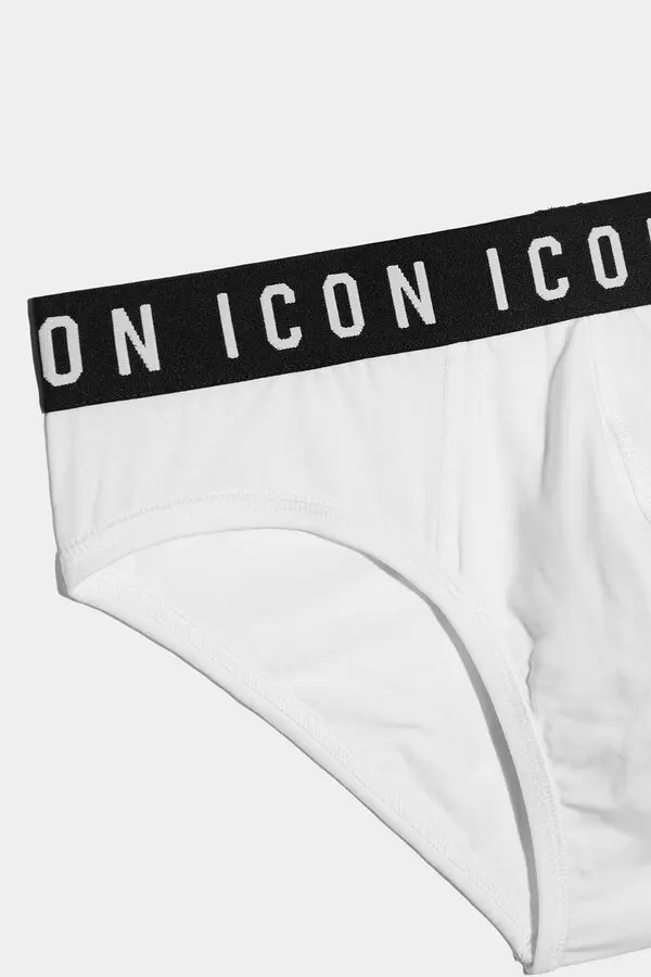Dsquared2 Icon Brief With Logo Waistband - White