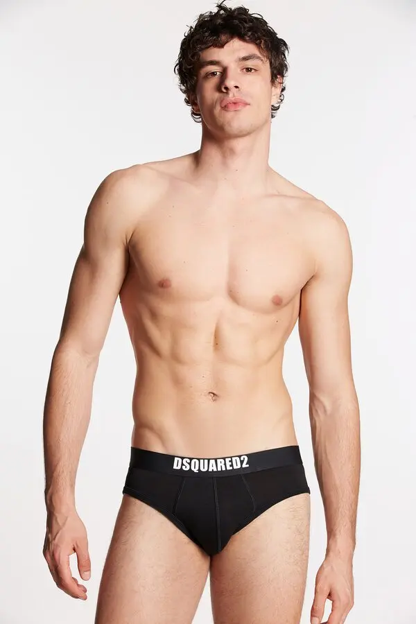 Dsquared2 Logo Waistband Briefs - Black