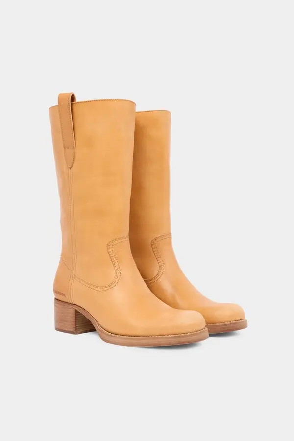 Dsquared2 Vintage Leather Block Heel Boots