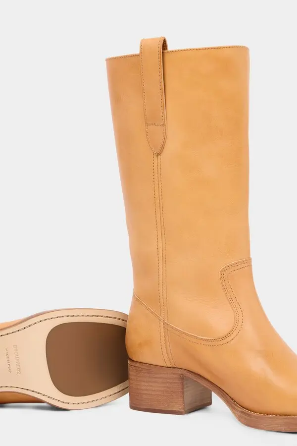 Dsquared2 Vintage Leather Block Heel Boots