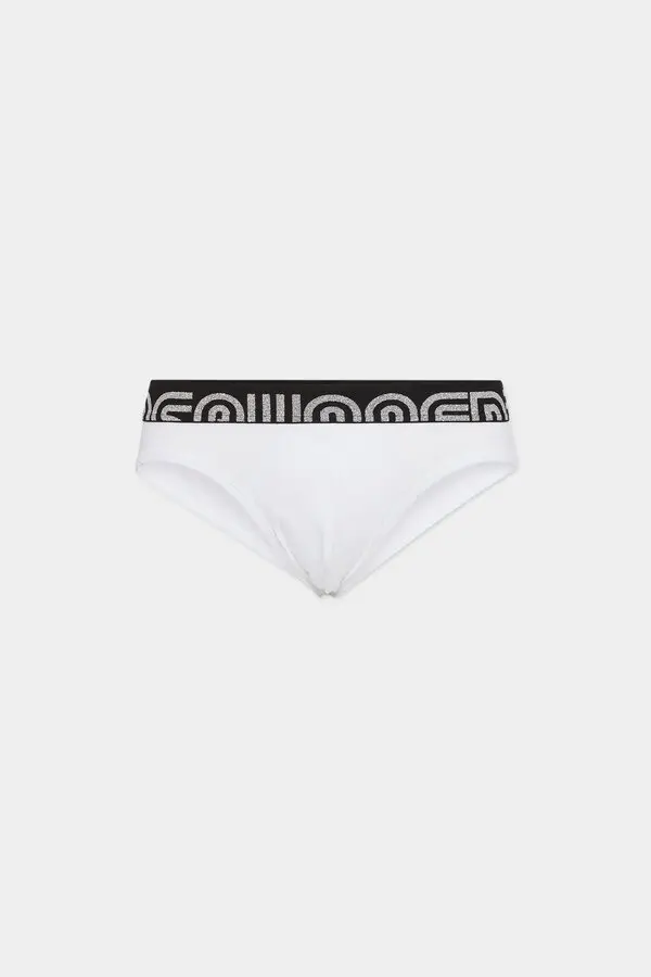 Dsquared2 Logo Glitter Brief - White