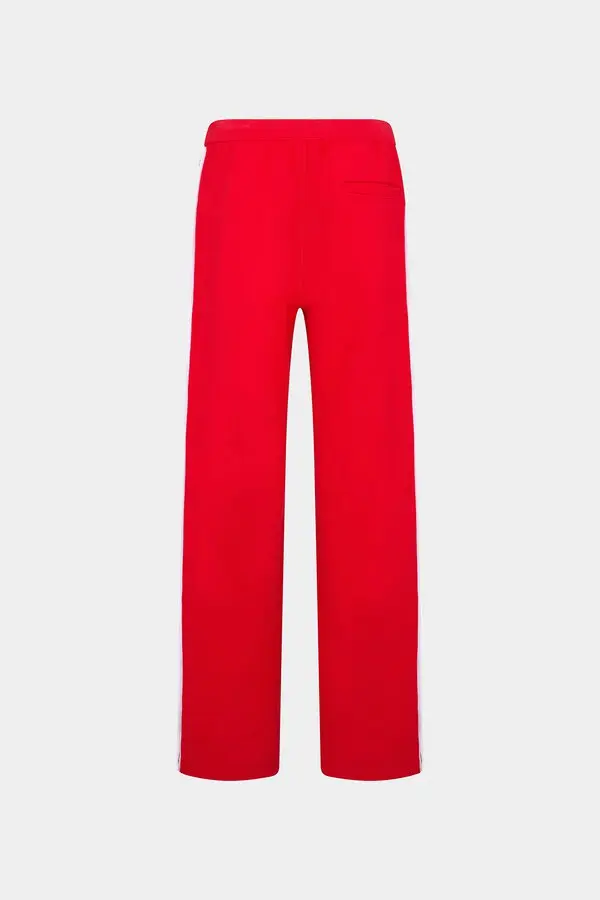 Dsquared2 Cotton Fleece Trousers With Side Button Detail - Red