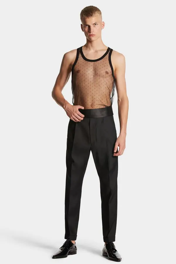 Dsquared2 Wool And Silk Tuxedo Trousers - Black