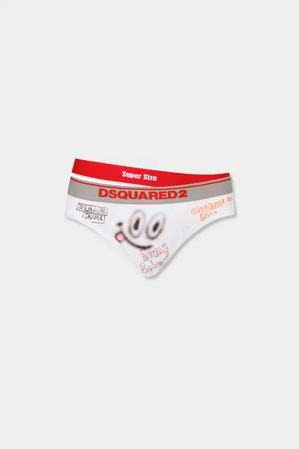 Dsquared2 Graffiti Logo Briefs - White