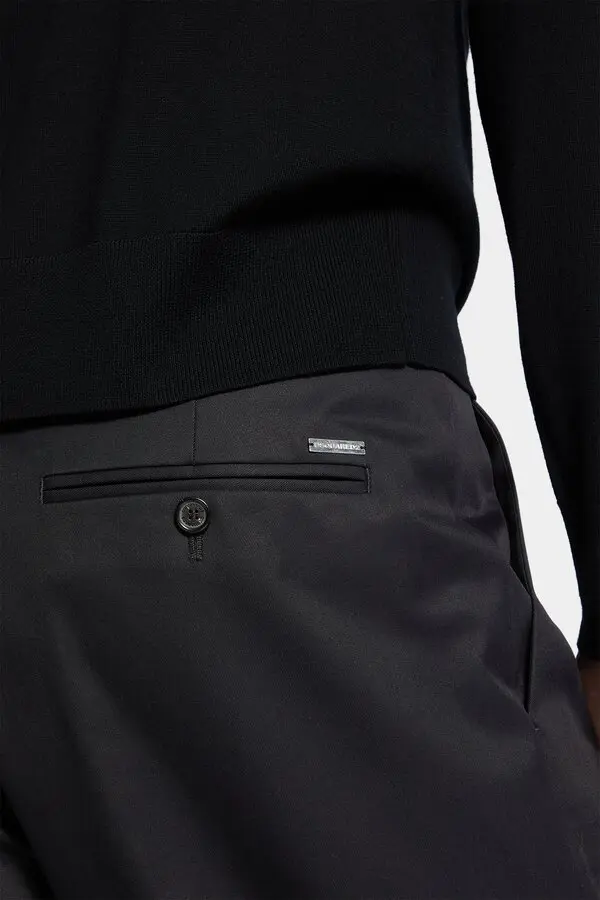 Dsquared2 One Pleat Cotton Trouser - Black