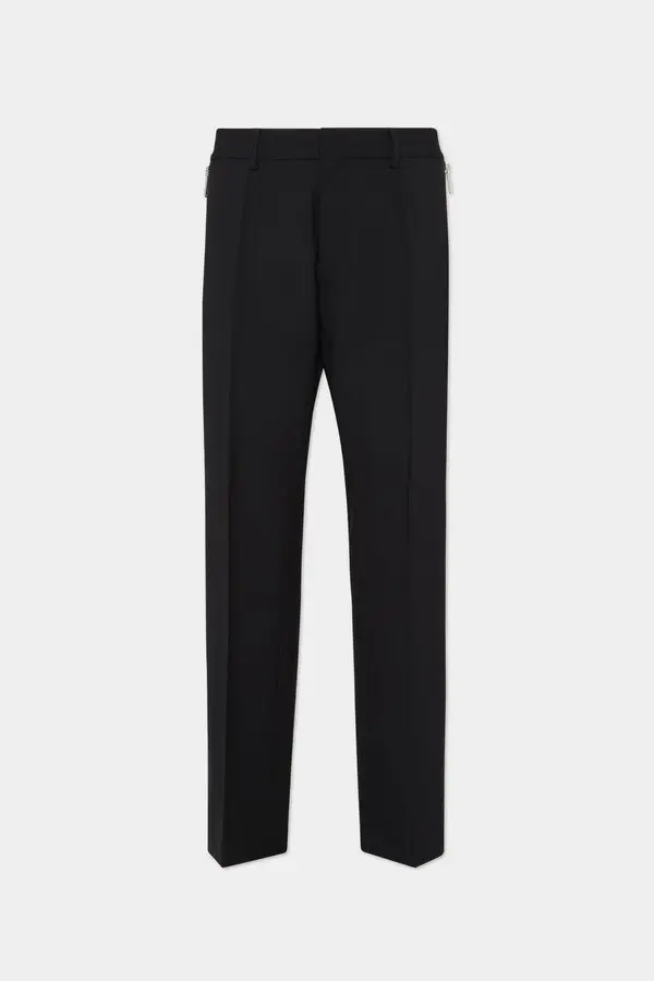 Dsquared2 Relaxed Fit Trousers With Side Zip Detail - Black