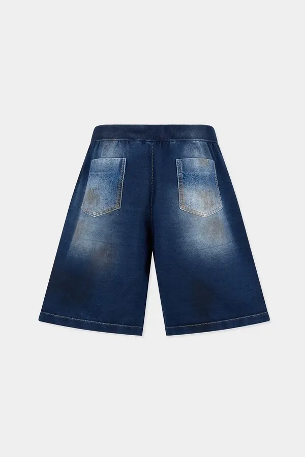 Dsquared2 Indigo-dyed Cotton Jersey Knit Shorts - Blue