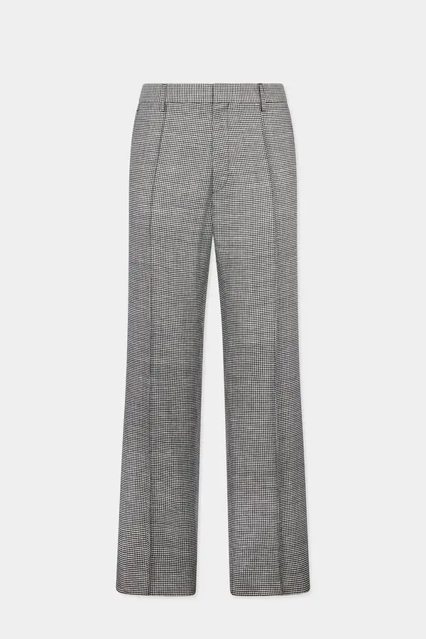 Dsquared2 Pied De Poule Relaxed Fit Wool-linen Trousers - Blue