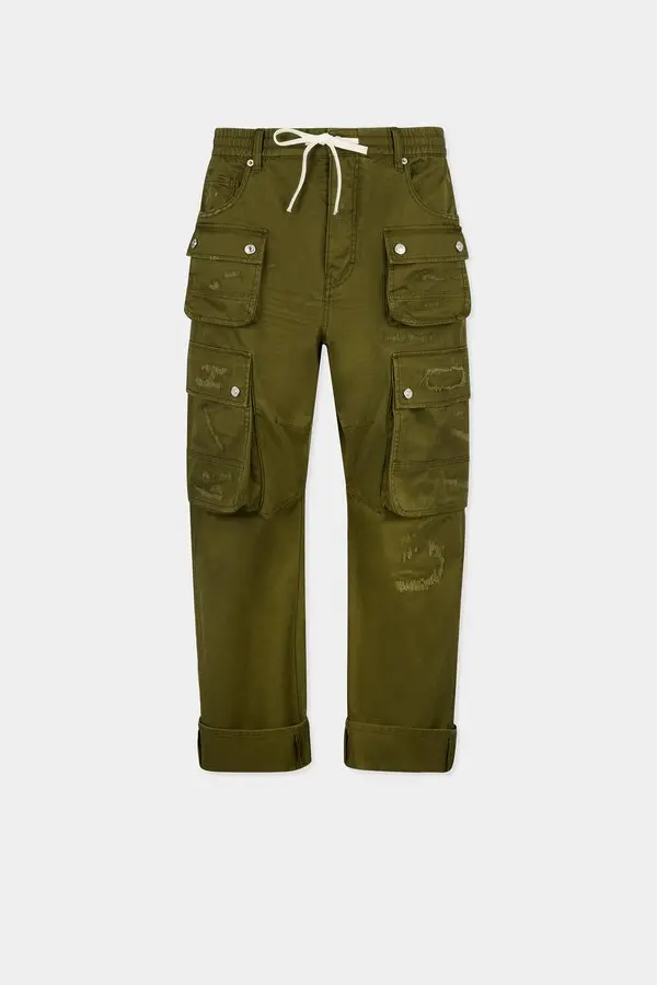 Dsquared2 Cargo Trousers With Multiple Pockets - Green