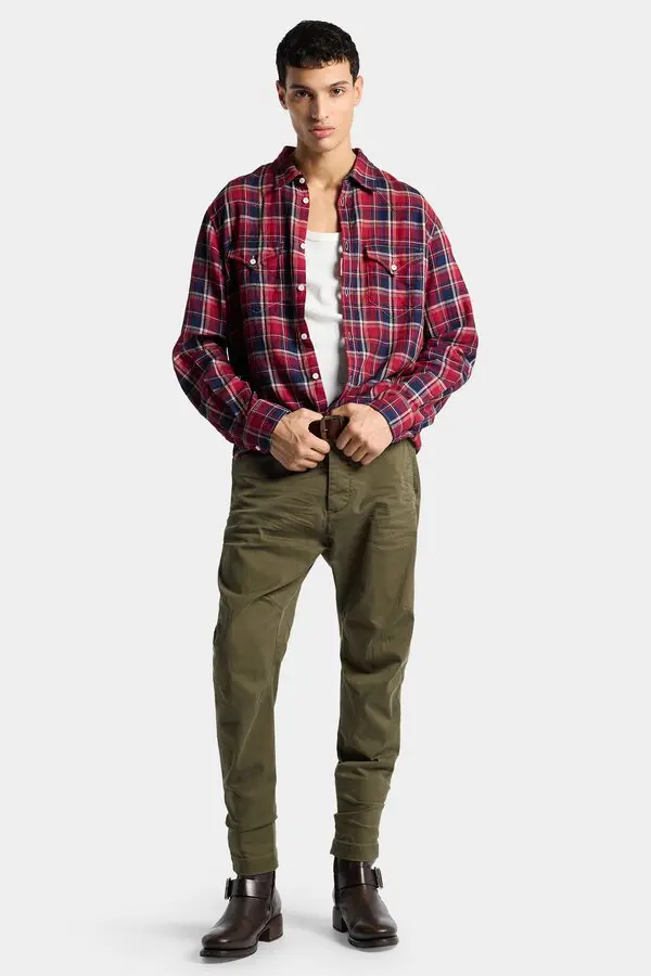 Dsquared2 Stretch Cotton Twill Barrel-leg Chinos - Yellow