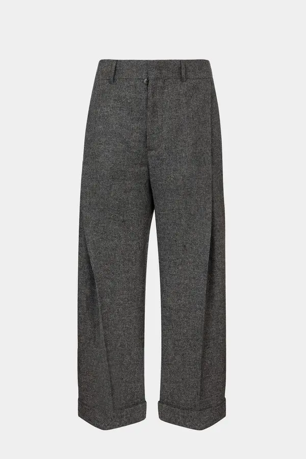 Dsquared2 Shetland Wool Wide Pleat Trousers