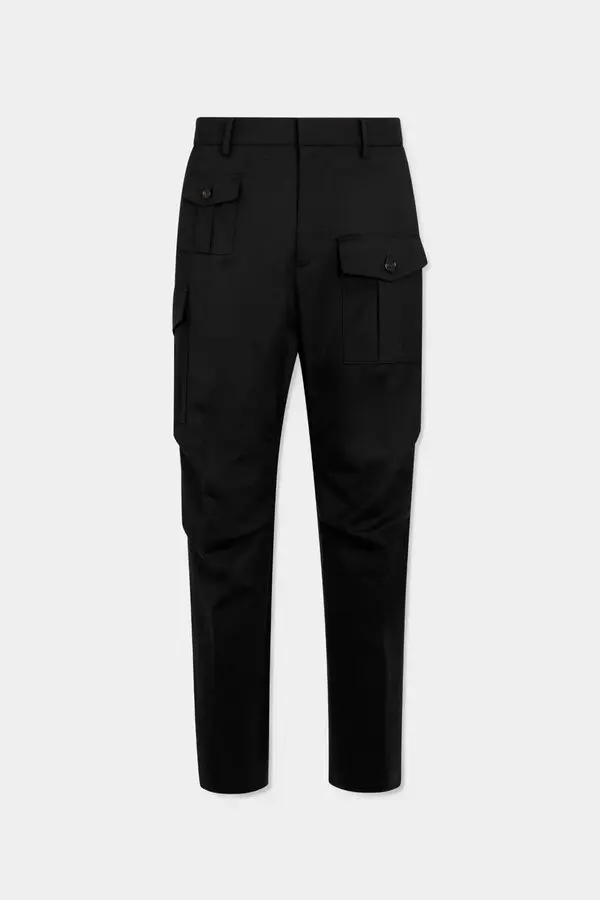 Dsquared2 Wool Blend Cargo Pants - Black