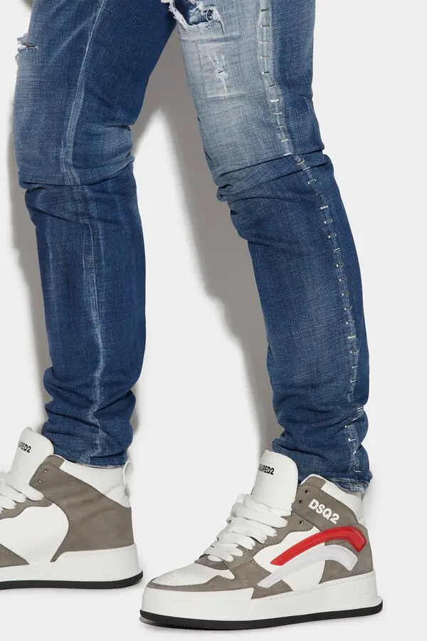 Dsquared2 Medium Stapled Clean Wash Slim Jeans