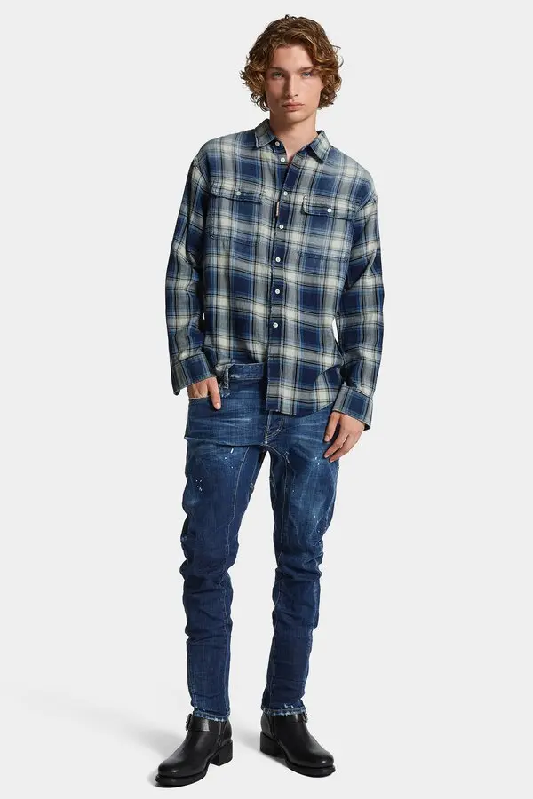 Dsquared2 Dark Perfect Clean Wash Tidy Biker Jeans