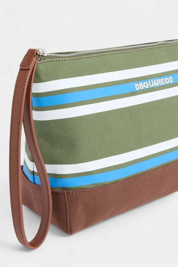 Dsquared2 Striped Canvas Pouch